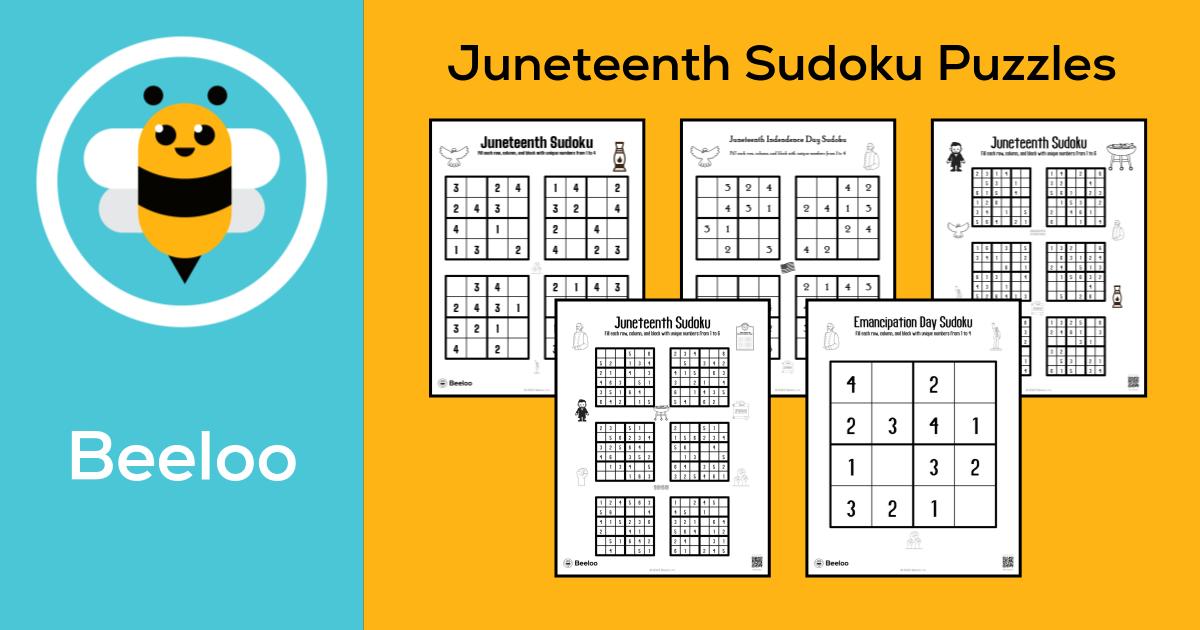 Juneteenth-themed Sudoku Puzzles • Beeloo Printable Crafts and ...