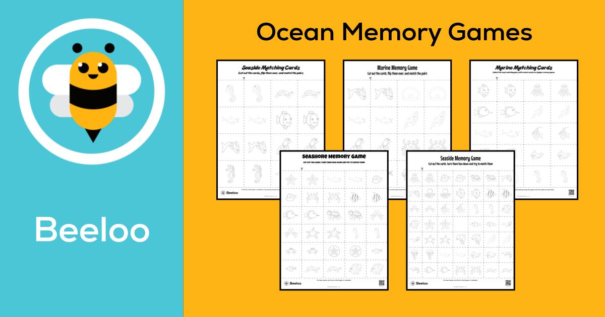 Ocean-themed Memory Games • Beeloo Printable Crafts and Activities for Kids