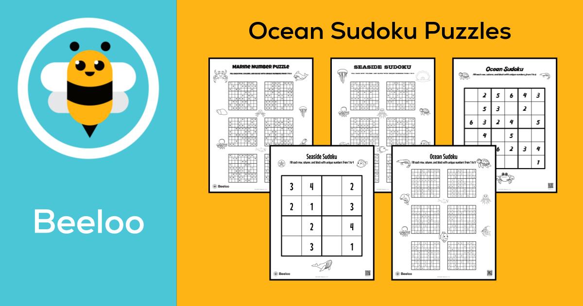 Ocean-themed Sudoku Puzzles • Beeloo Printable Crafts and Activities ...