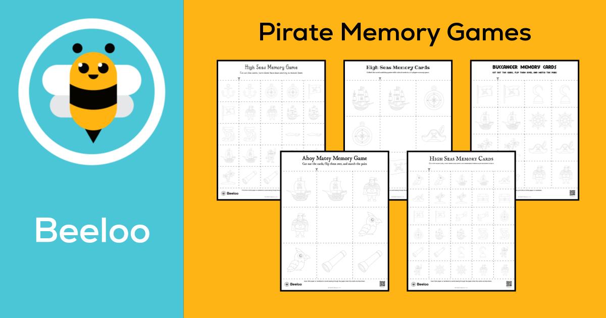 Pirate-themed Memory Games • Beeloo Printable Crafts and Activities for ...