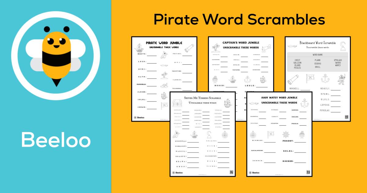 Pirate-themed Word Scrambles • Beeloo Printable Crafts and Activities ...