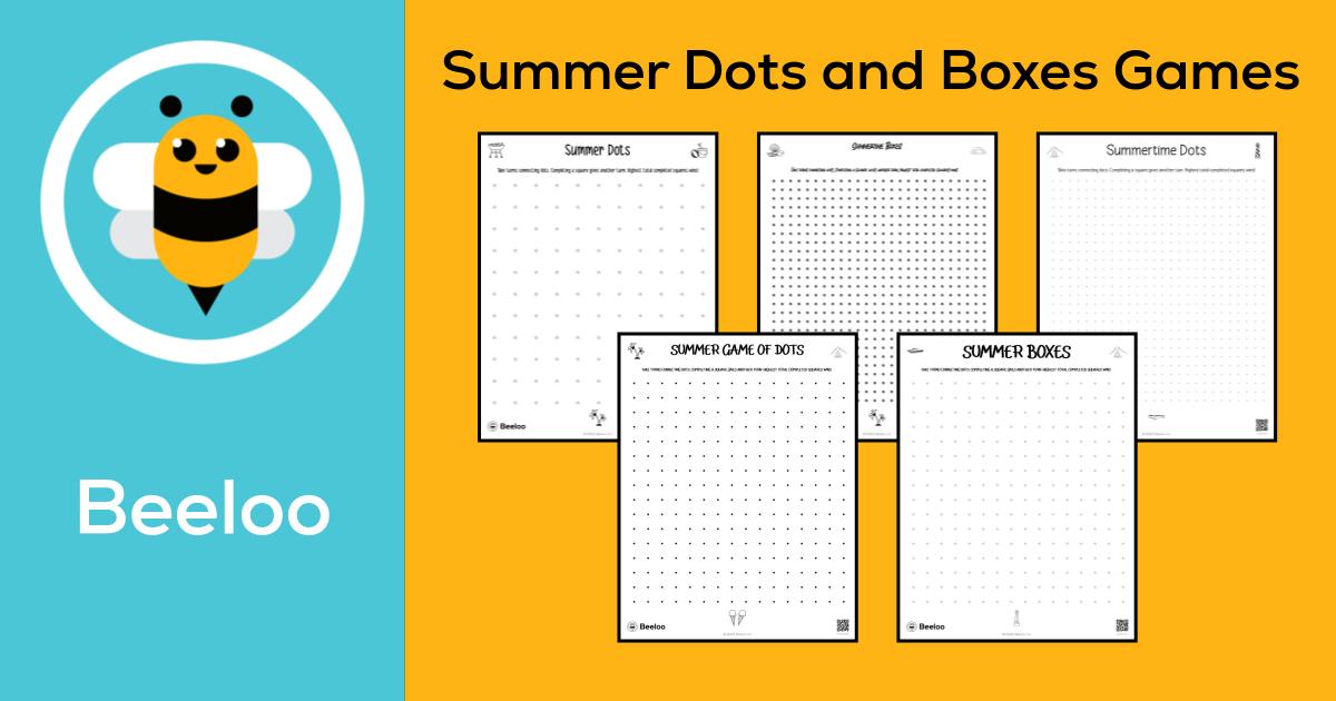 Summer-themed Dots and Boxes Games • Beeloo Printable Crafts and ...